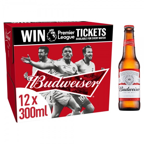 Budweiser 12 Pack 300ml www.elliescellar.com