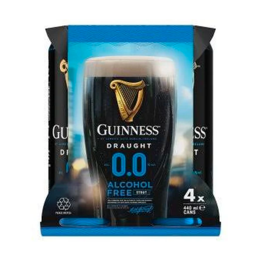 Guinness 0.0% 4pk, Alcohol Free www.elliescellar.com